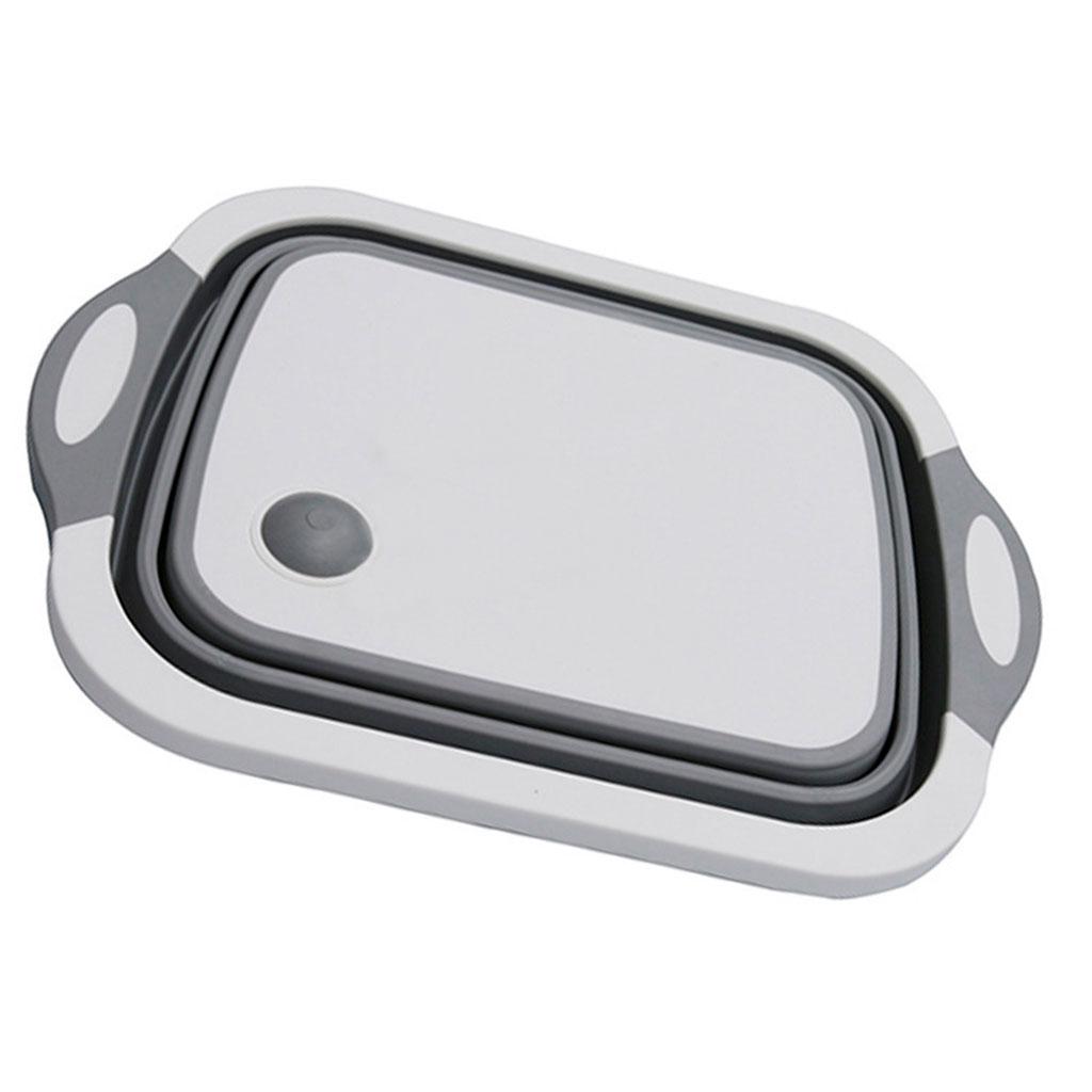 Balde de Plástico Dobrável Uttil Multiuso Cinza e Branco 40cm - Balaroti